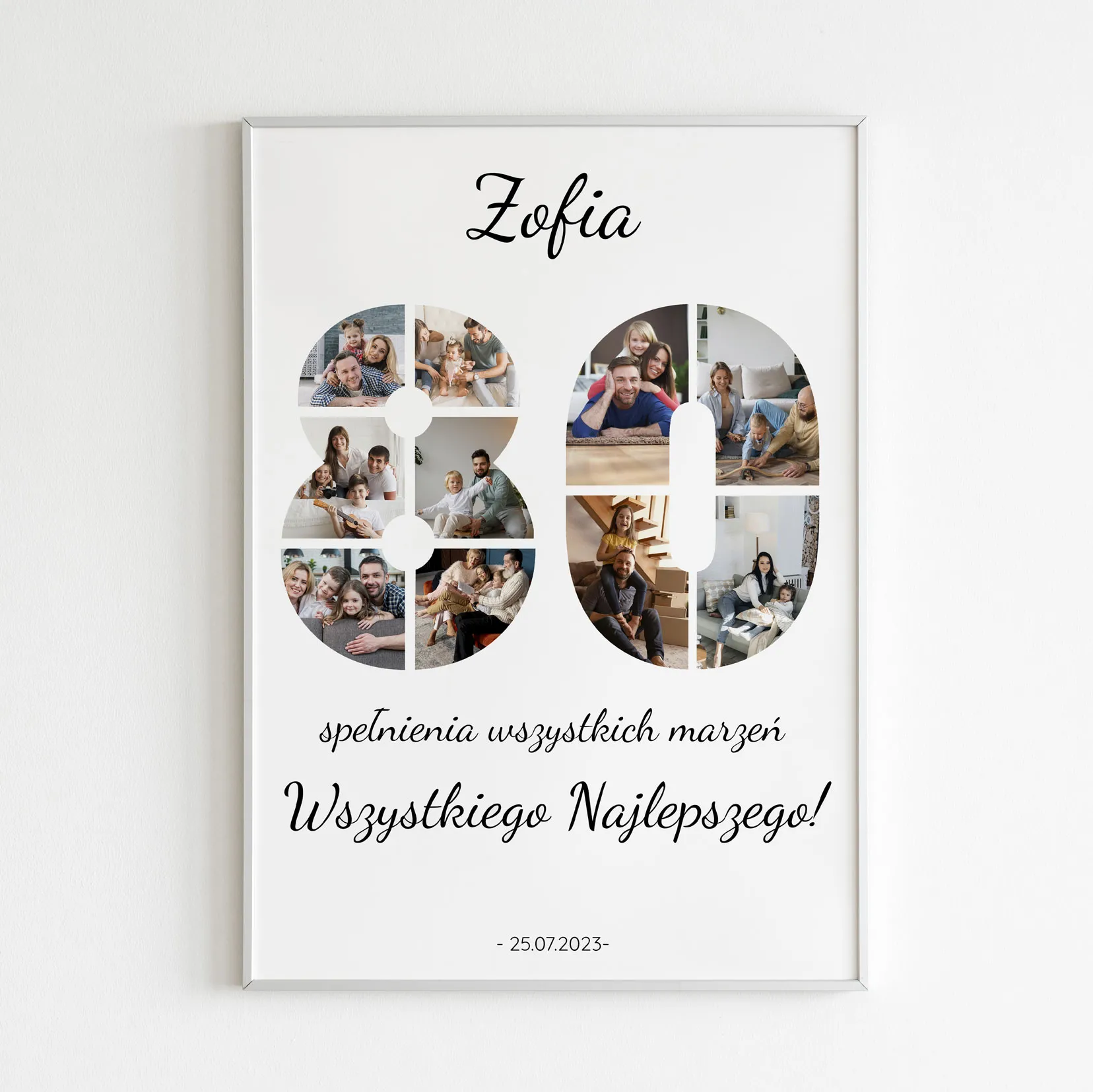 Duża kartka na 80 urodziny personalizowany plakat - bobraz.pl