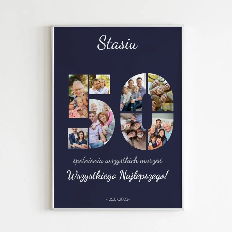 Prezent na 50 urodziny dla mężczyzny plakat | Bobraz.pl